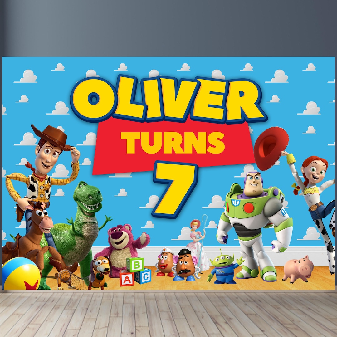 Toy Story Birthday Backdrop, Toy Story Banner, Toy Story Decoration ...