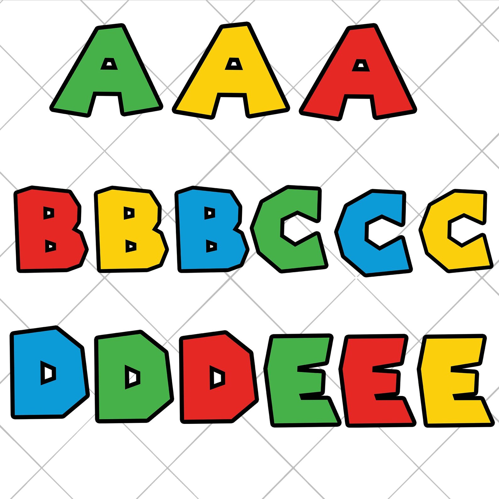 Super Mario Schrift, Super Mario Alphabet, Instant Download - Etsy.de
