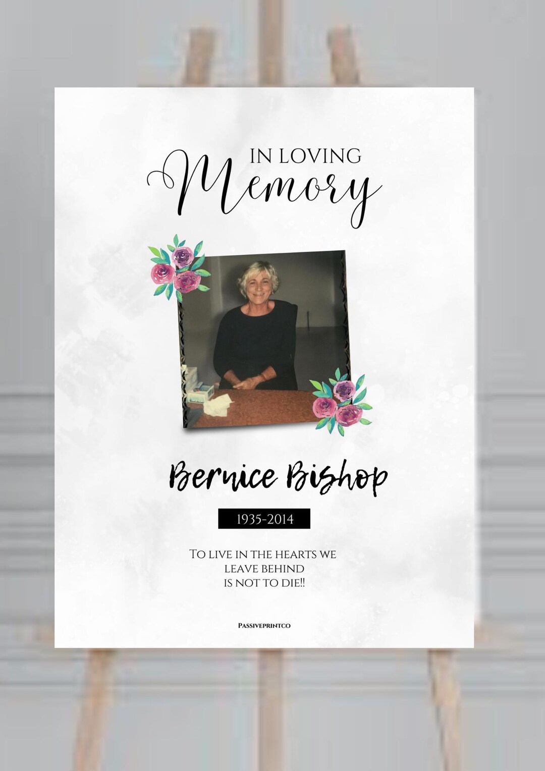 Customizable Memorial Service Sign: Editable Printable Tribute for ...