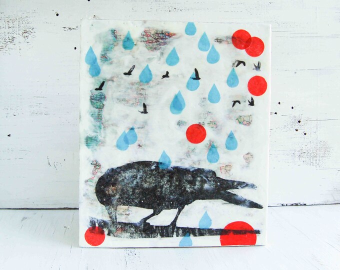 Dodging RAINDROPS in Oregon Original Encaustic Mixed Media - Etsy