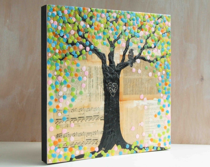READING Tree Original Encaustic Mixed Media Painting I LOVE Reading ...