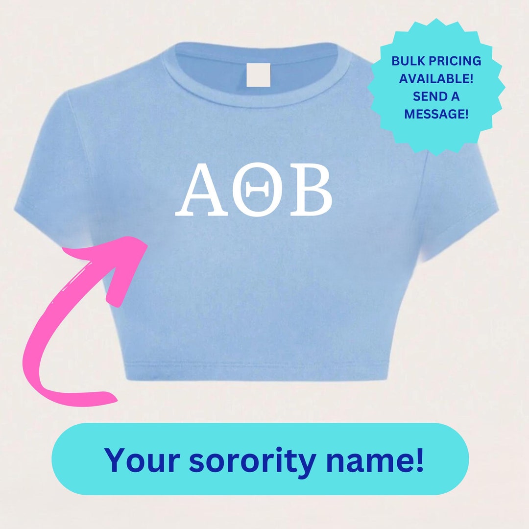 Custom Sorority Crop Top, Greek Life, Baby Tee, College, T Shirt - Etsy