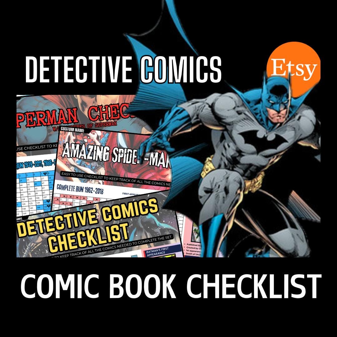 DC Batman Detective Comics Checklist - Etsy