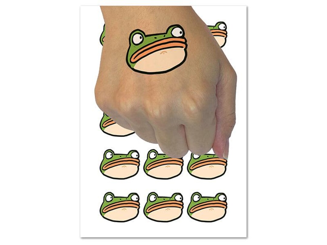 Wary and Suspicious Frog Toad Head Temporary Tattoo Water Resistant ...