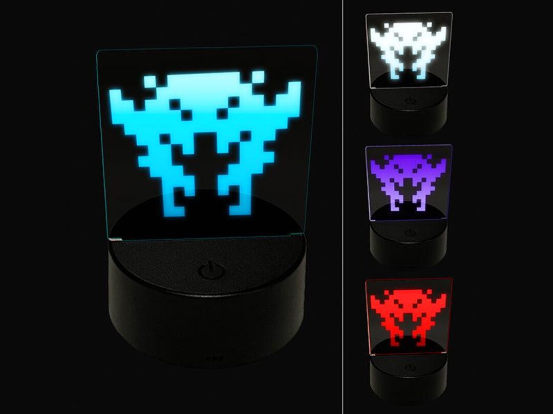 Retro Invaders From Space Crab Alien 3D Illusion LED Night Light Sign ...