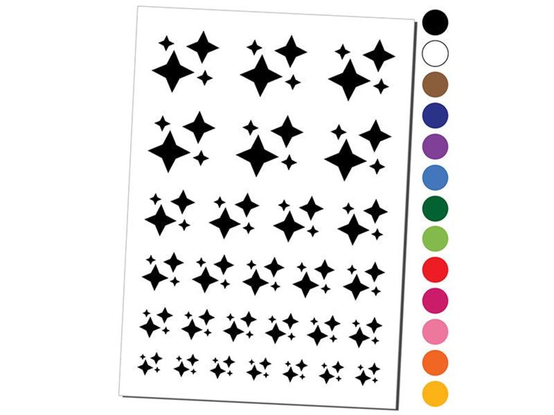 Shiny Sparkle Stars Temporary Tattoo Water Resistant Fake Body Art Set ...