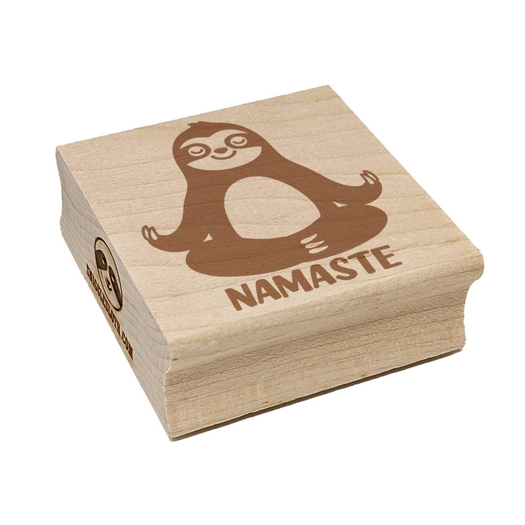 Yoga Sloth Namaste Square Rubber Stamp for Stamping Crafting - Etsy