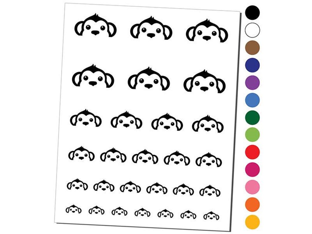 Peeking Monkey Temporary Tattoo Water Resistant Fake Body Art Set ...