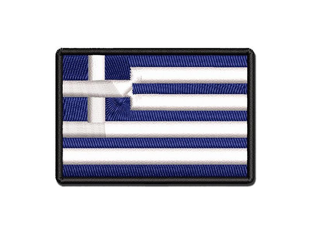 Greece Flag Multi-color Embroidered Iron-on or Hook & Loop Patch ...