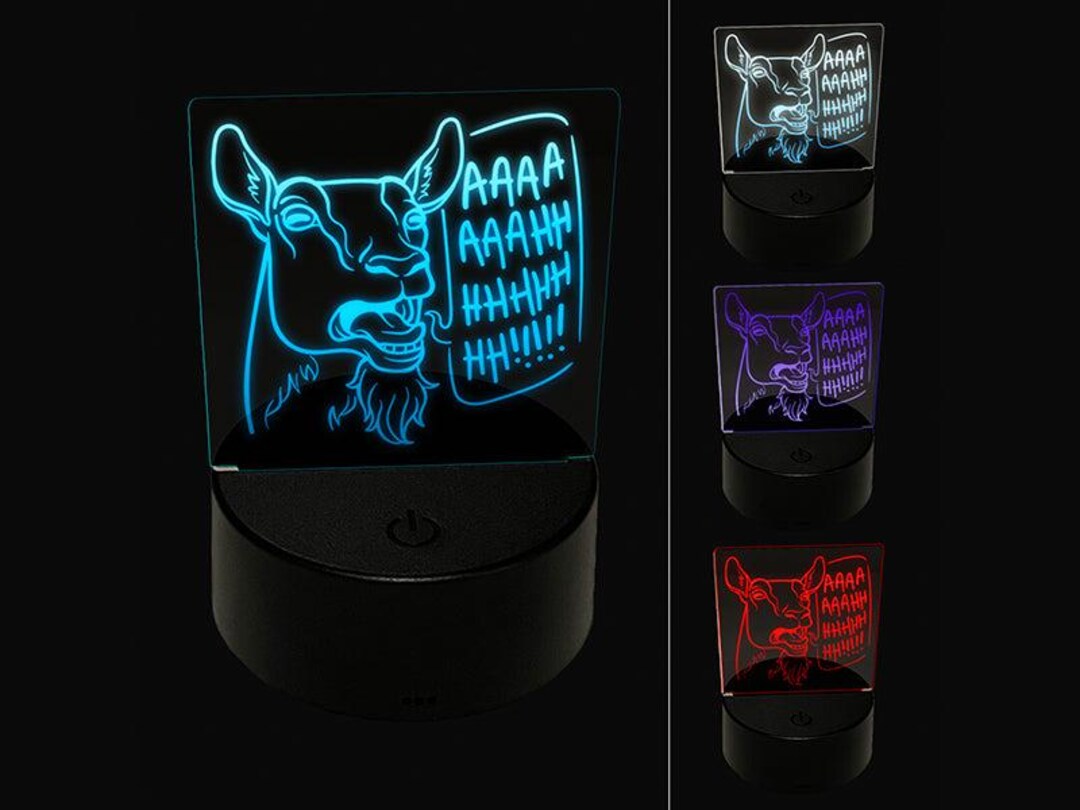 Screaming Goat 3D Illusion LED Night Light Sign Nightstand Desk Lamp - Etsy