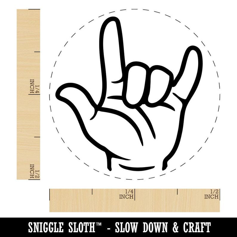 I Love You Hand Sign Language Rubber Stamp for Stamping Crafting ...