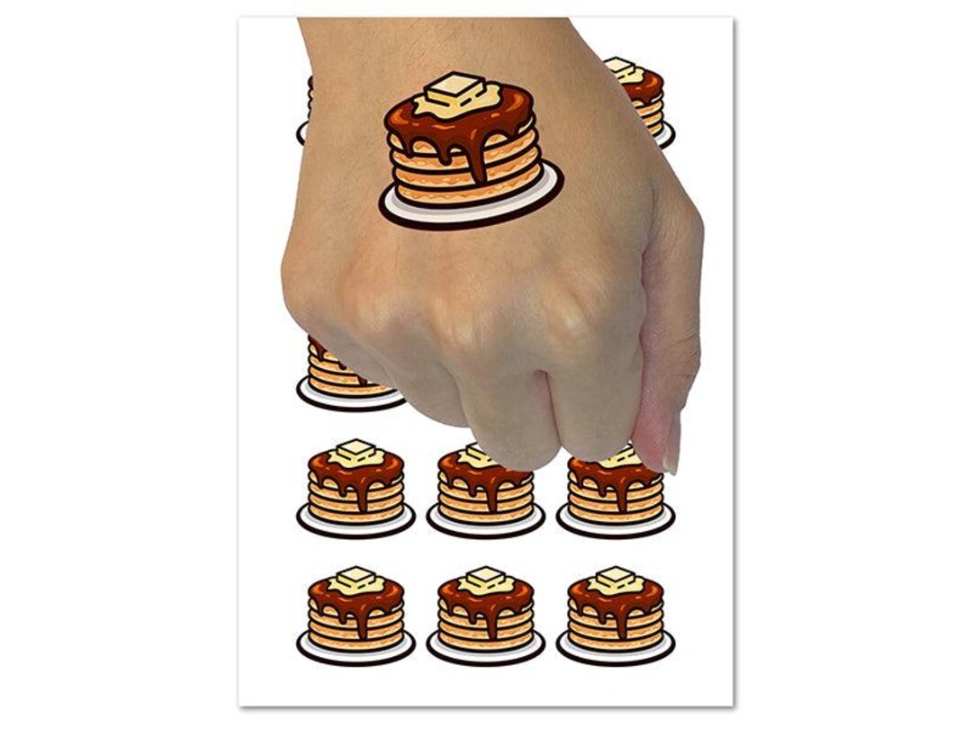 Pancakes Stack Syrup Butter Temporary Tattoo Water Resistant Fake Body ...