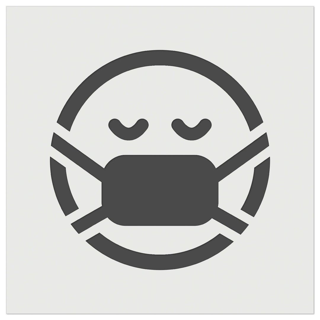 Face Mask Sick Health Emoticon Wall Cookie DIY Craft Reusable Stencil ...