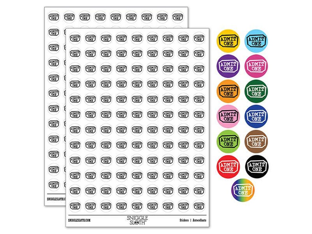 Admit One Movie Theater Ticket 200+ 0.50" Round Stickers - Etsy
