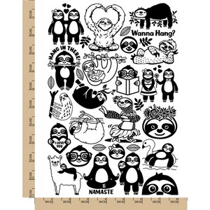Hanging With Sloths Temporary Tattoo Water Resistant Fake Body Art Set ...