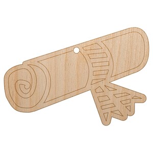 Diploma Graduation Doodle Unfinished Craft Wood Holiday Christmas Tree ...