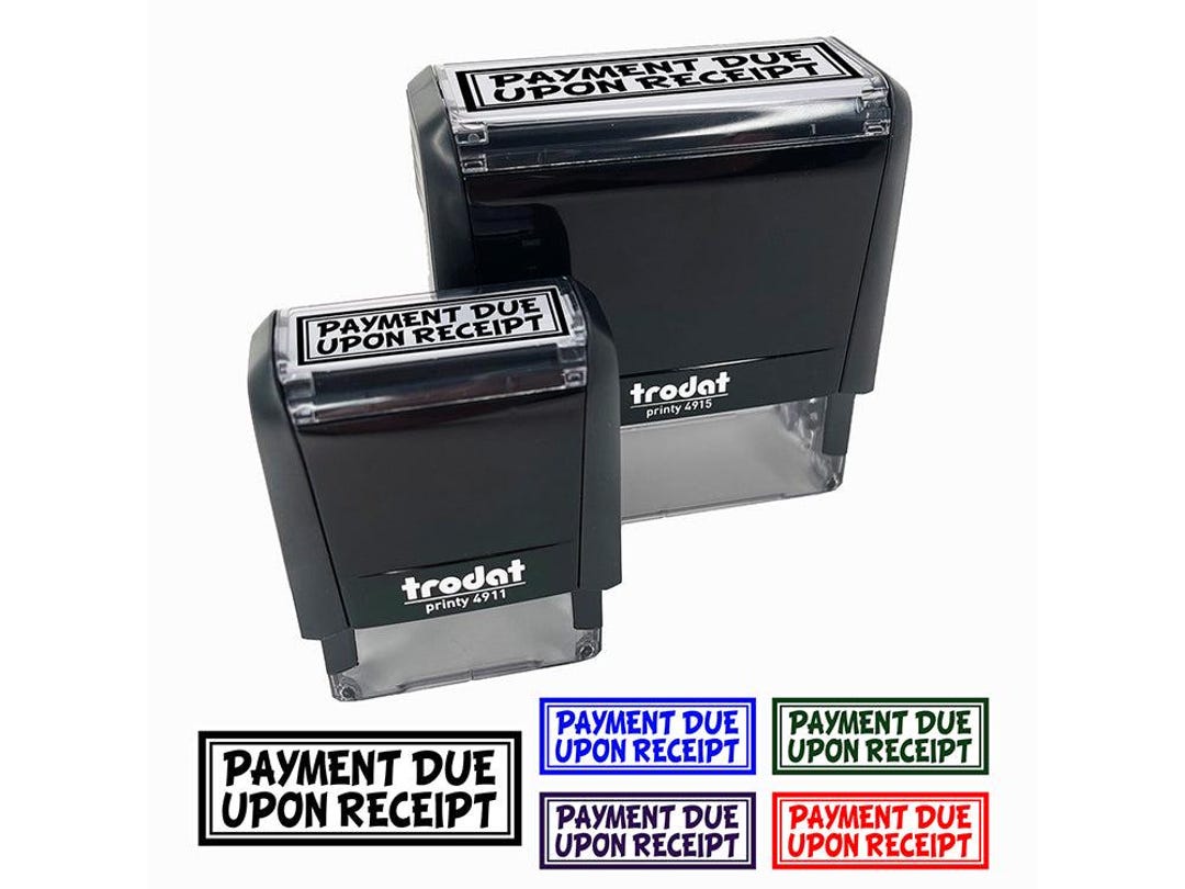 Payment Due Upon Receipt Double Border Self-inking Rubber Stamp Ink ...
