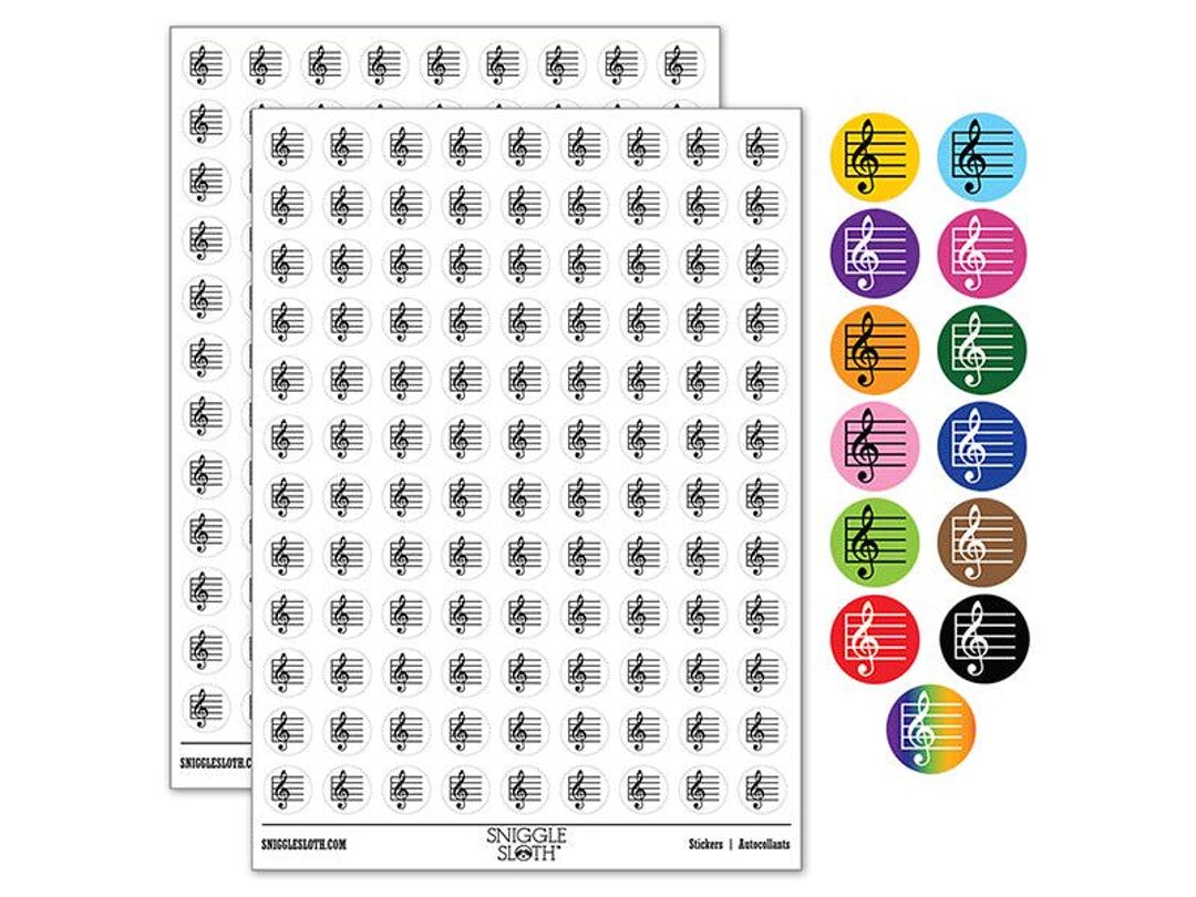 Treble Clef on Staff Music 200+ 0.50 Inch Round Stickers - Etsy