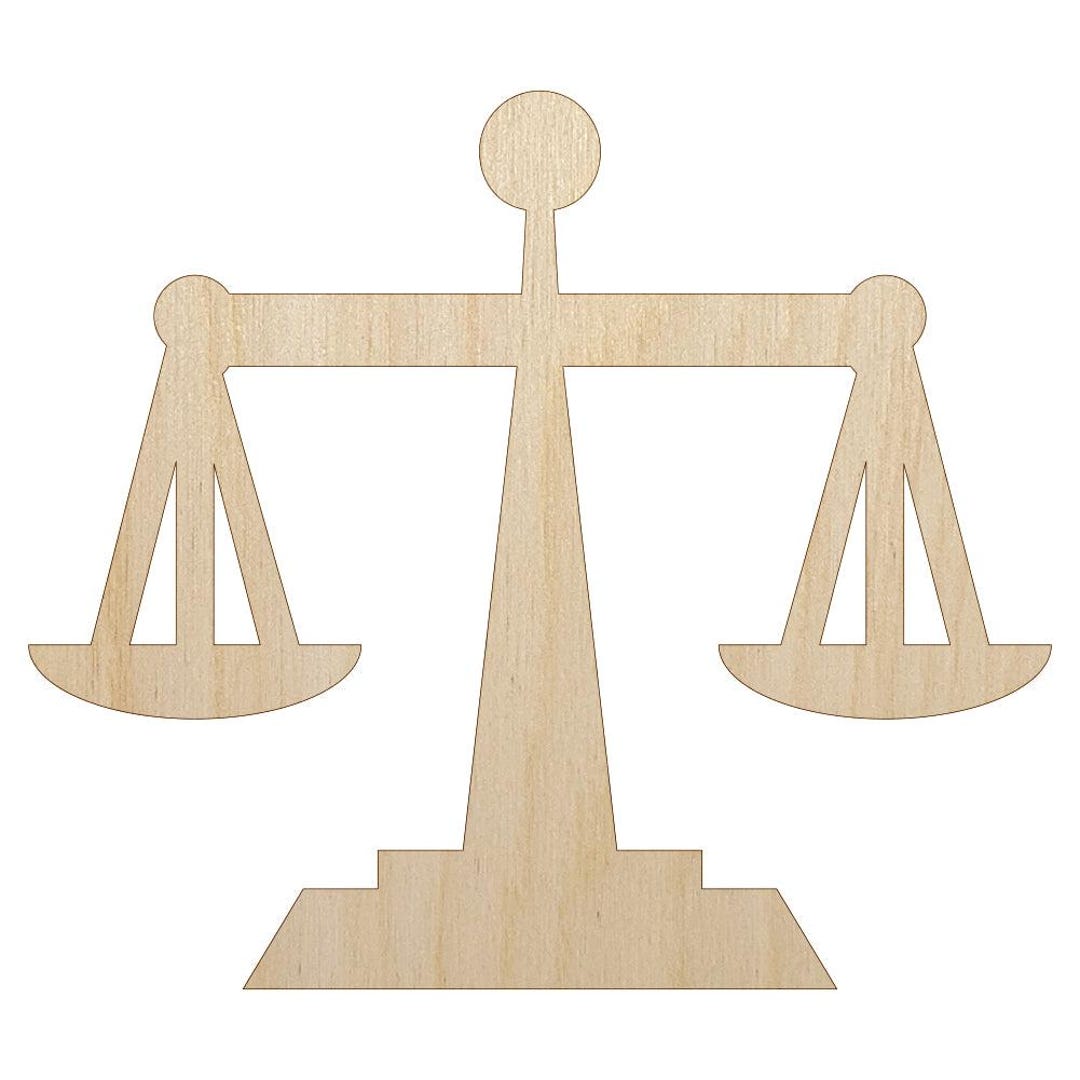 Scales of Justice Legal Lawyer Icon Unfinished Wood Shape Piece Cutout ...