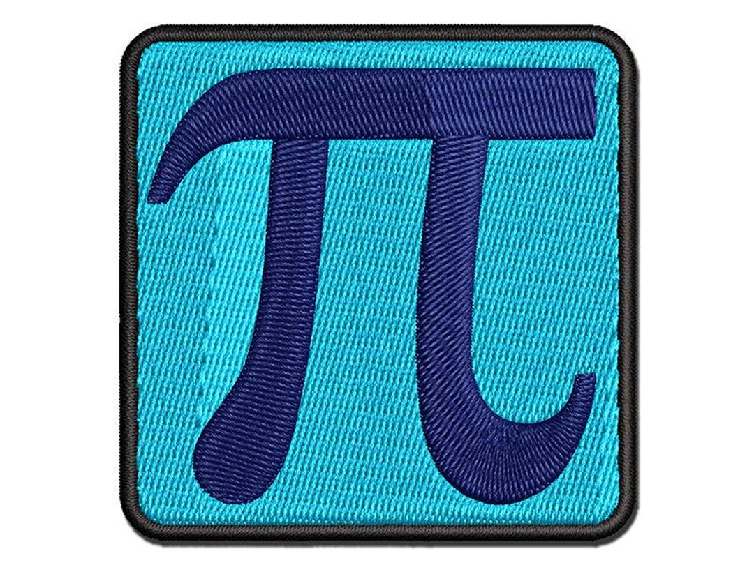 Pi Symbol Multi-color Embroidered Iron-on or Hook & Loop Patch Applique ...