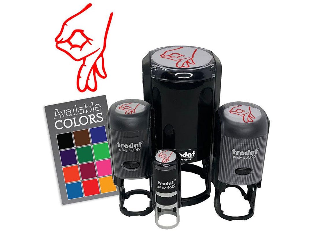 Circle Game Hand Sign Funny Self-inking Rubber Stamp Crafting Planners ...