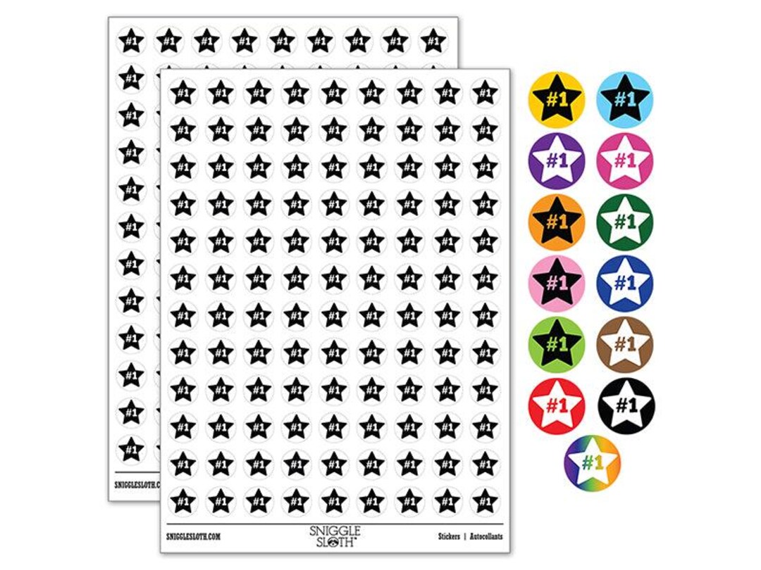 1 Number One in Star 200+ 0.50 Inch Round Stickers - Etsy