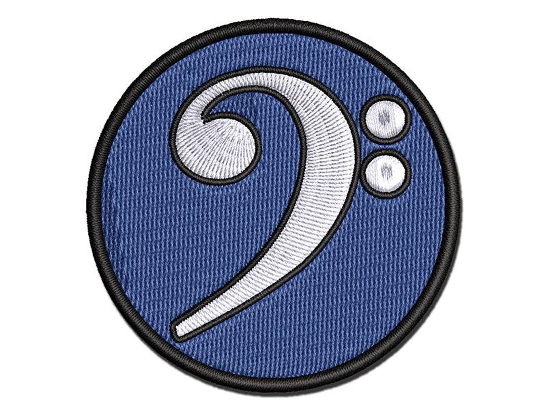 Bass Clef Music Multi-color Embroidered Iron-on or Hook & Loop Patch ...