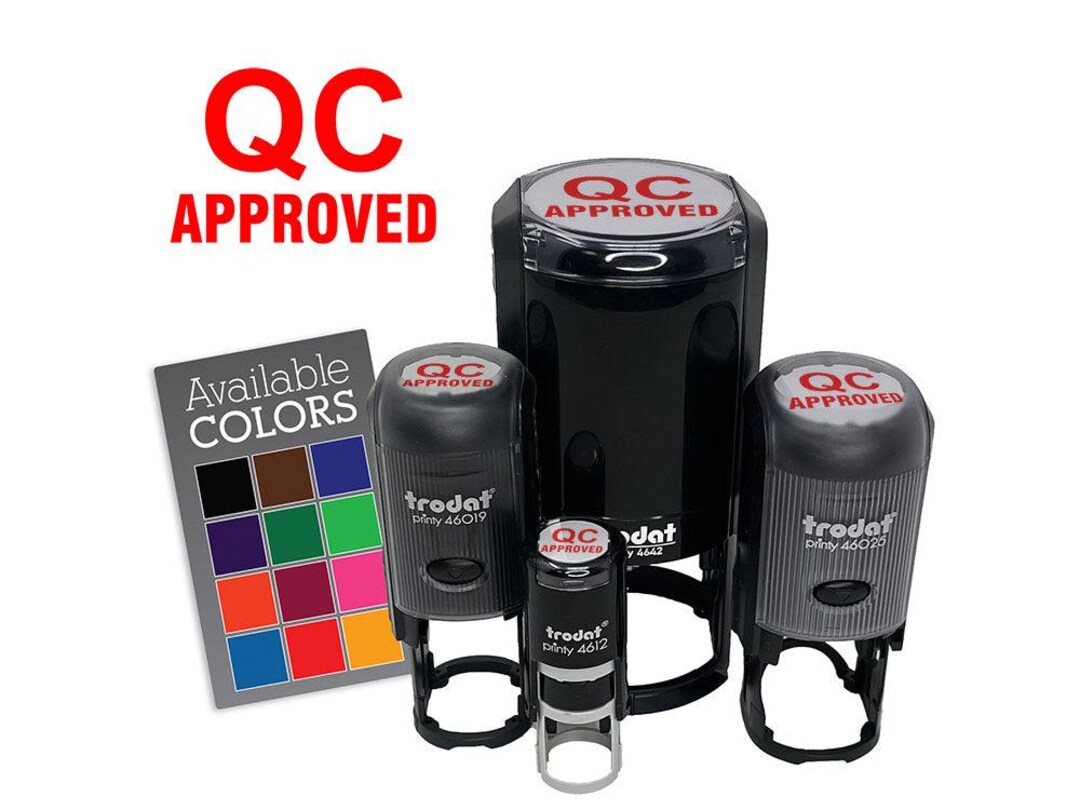 QC Approved Quality Control Manufacturing Label Self-inking Rubber ...
