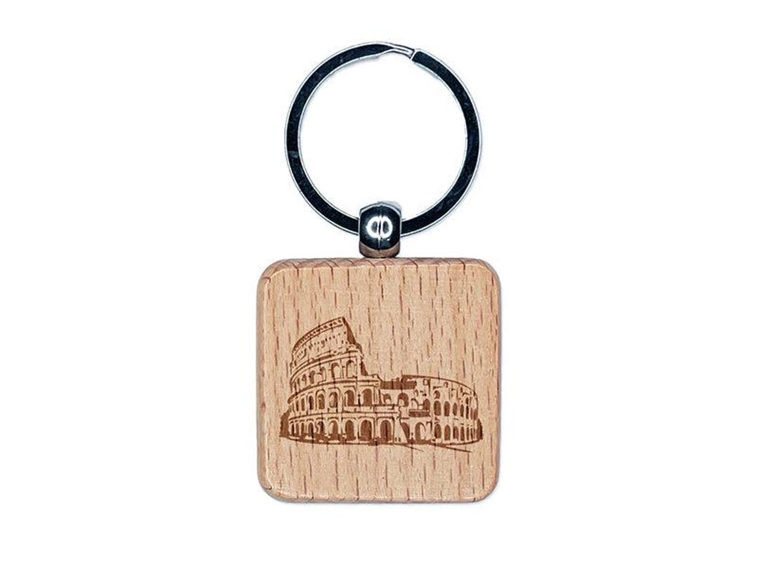Roman Rome Colosseum Amphitheatre Italy Landmark Engraved Wood Square ...