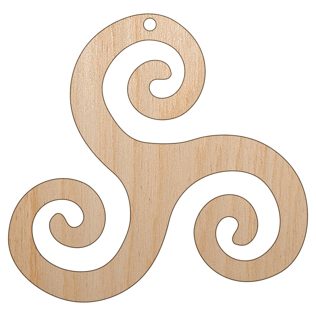 Triskele Triskelion Triple Spiral Celtic Symbol Unfinished Craft Wood ...