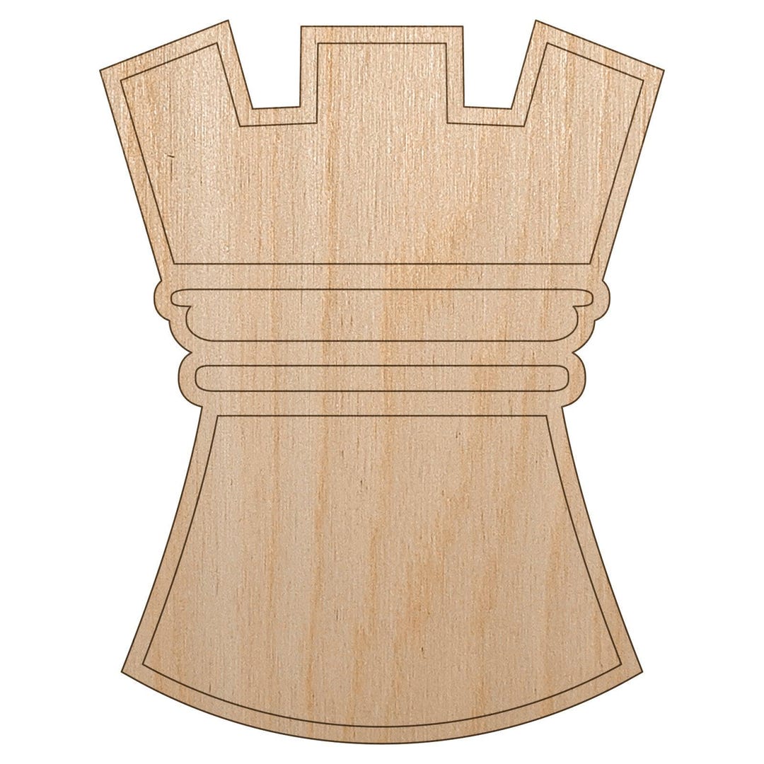Chess Piece White Rook Unfinished Wood Shape Piece Cutout for DIY Craft ...