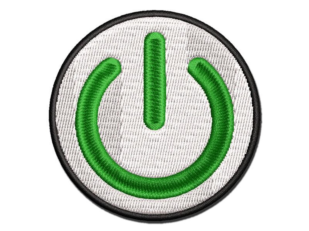 Power Button Symbol on off Multi-color Embroidered Iron-on or Hook ...
