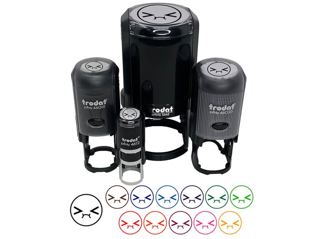 Kawaii Cute Embarrassed Scrunched Face Self-inking Rubber Stamp for ...