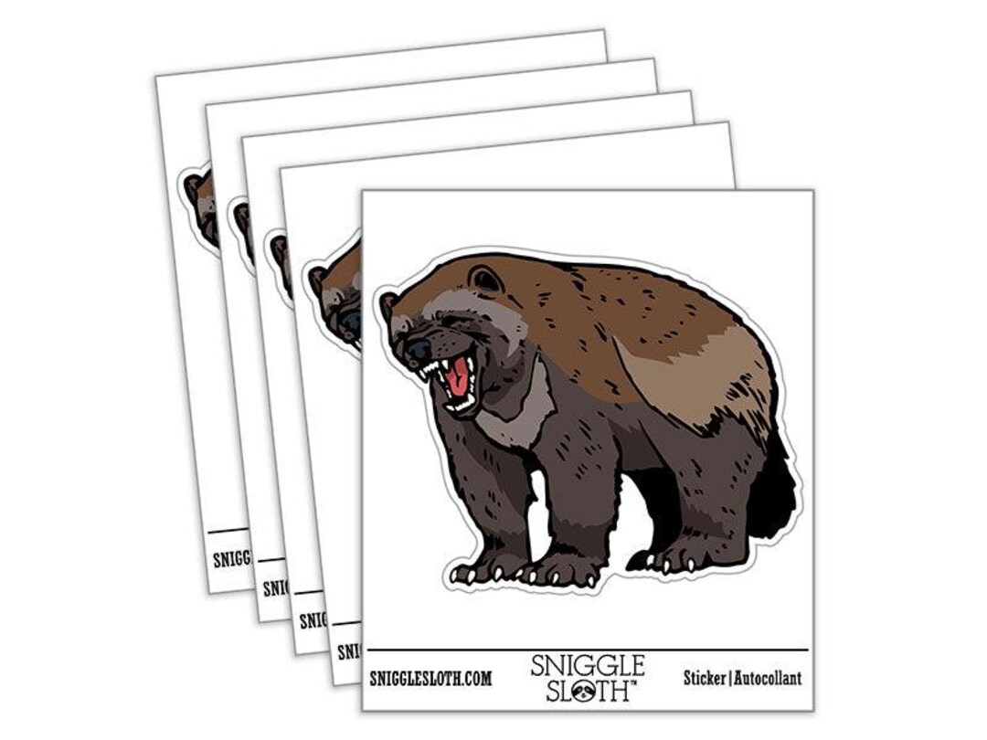 Realistic Snarling Wolverine Animal Waterproof Vinyl Phone Tablet ...
