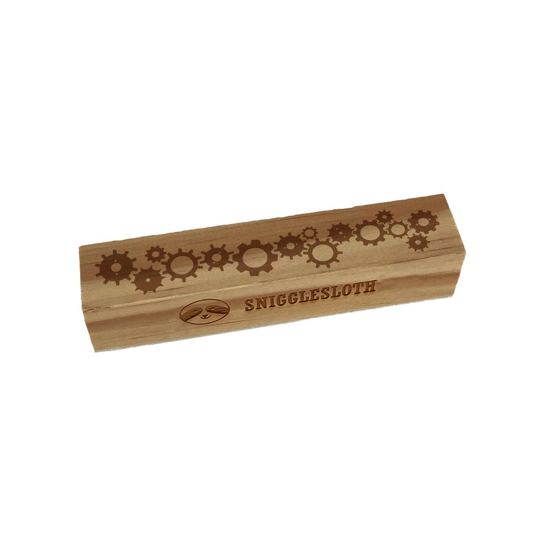Simple Gears Border Steam Punk Rectangle Rubber Stamp for Stamping ...