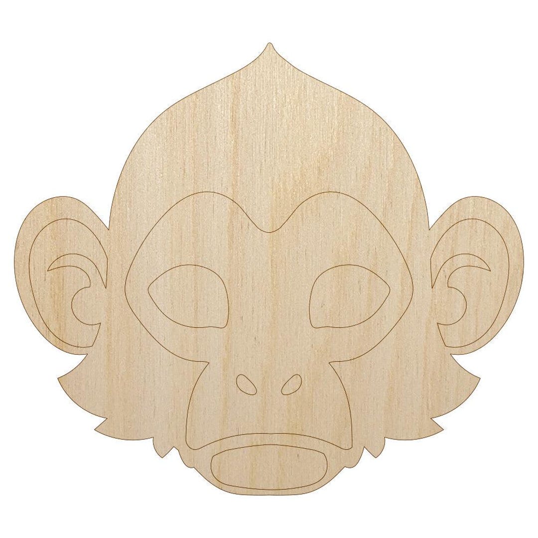Capuchin Monkey Head Unfinished Wood Shape Piece Cutout for DIY Craft ...