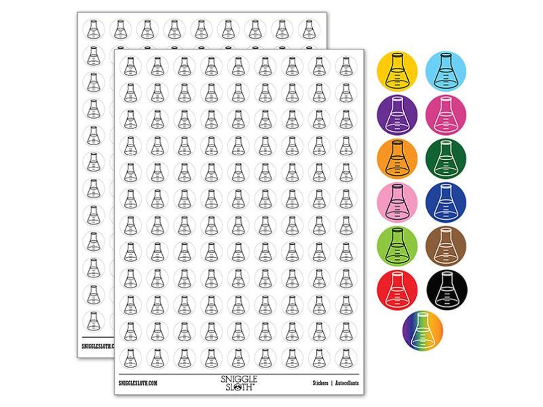 Glass Erlenmeyer Flask Chemistry Science 200 0.50 Round Stickers - Etsy
