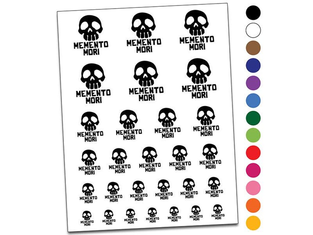 Memento Mori Skull Temporary Tattoo Water Resistant Fake Body Art Set ...