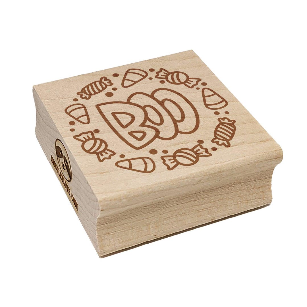 Boo Halloween Candy Square Rubber Stamp for Stamping Crafting - Etsy