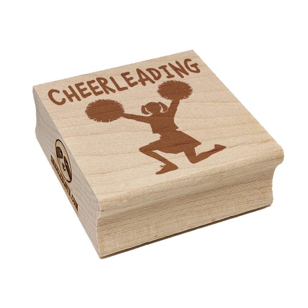 Cheerleading Cheerleader Fun Text Square Rubber Stamp for Stamping ...