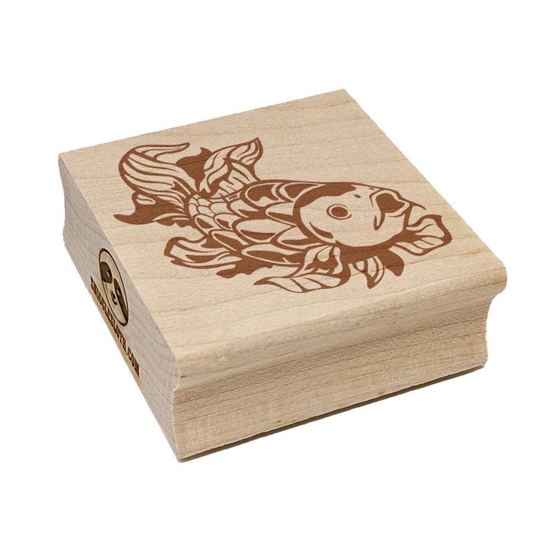 Elegant Koi Fish Square Rubber Stamp for Stamping Crafting - Etsy