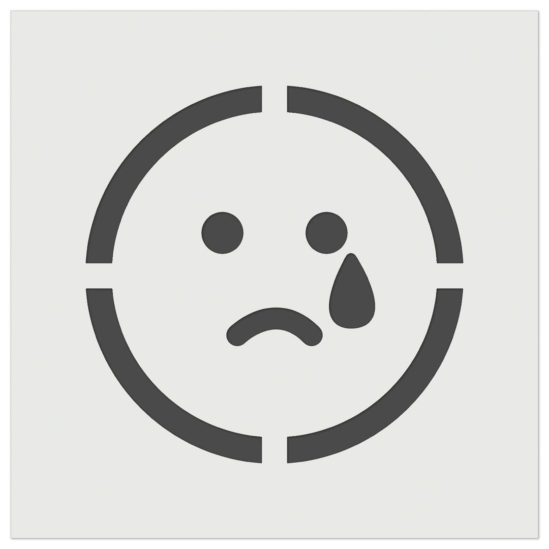 Sad Tear Crying Frown Face Emoticon Wall Cookie DIY Craft Reusable ...