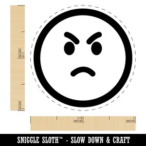 Angry Mad Face Emoticon Rubber Stamp for Stamping Crafting Planners - Etsy