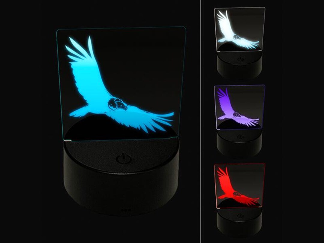 California Condor Vulture Bird Flying 3D Illusion LED Night Light Sign ...