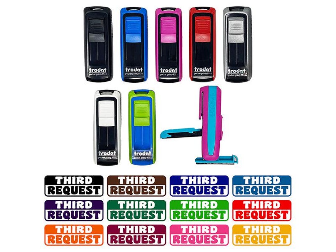 Third Request Payment Billing Self-inking Portable Pocket Stamp 1-1/2 ...