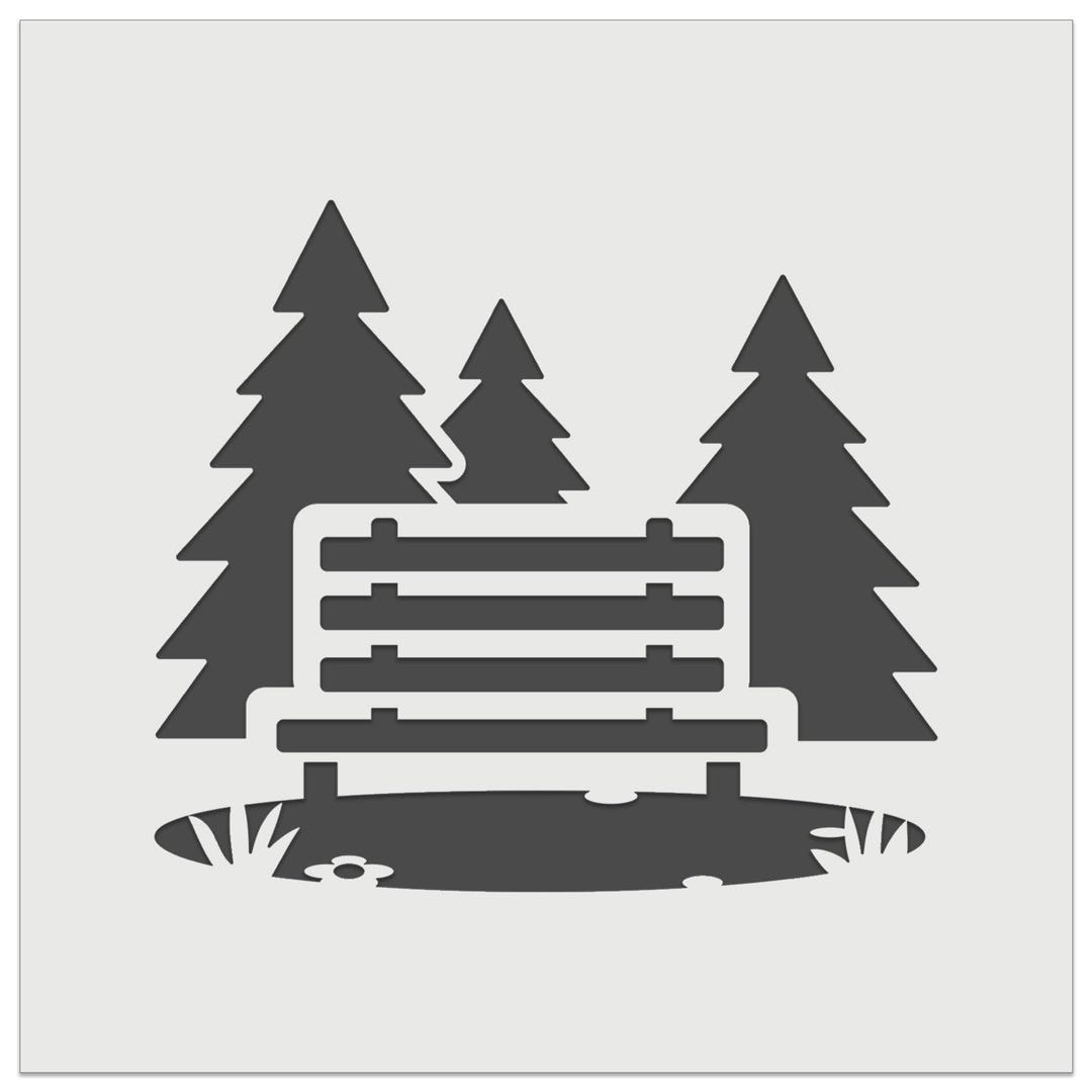 National Park Bench With Pine Trees and Grass Wall Cookie DIY Craft ...