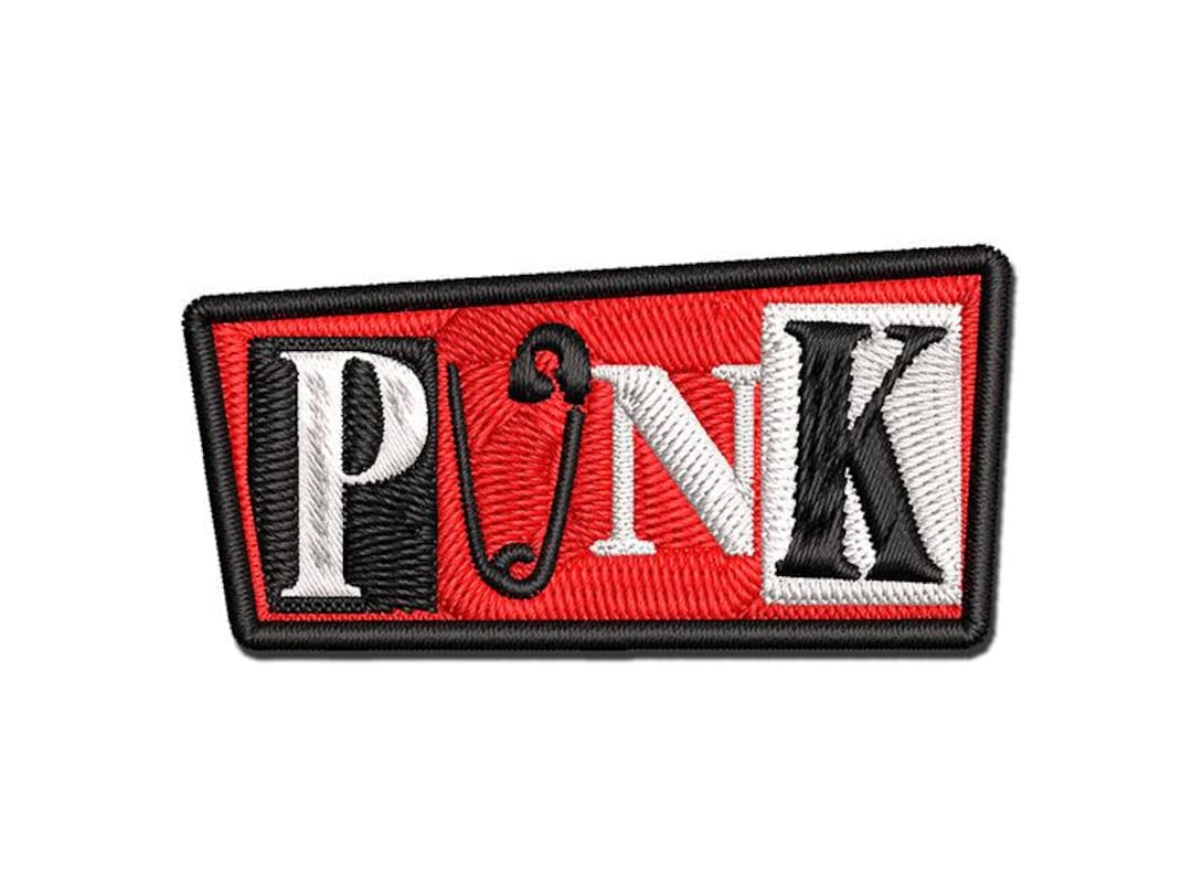 Punk Rock Safety Pin Multi-color Embroidered Iron-on or Hook & Loop ...