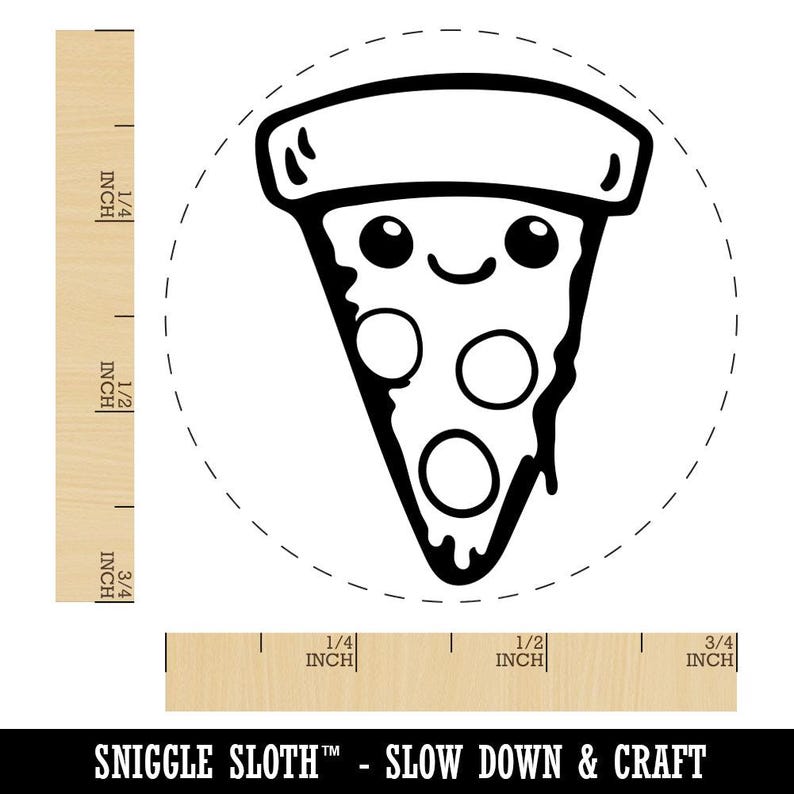 Cute Kawaii Pepperoni Pizza Rubber Stamp for Stamping Crafting Planners ...