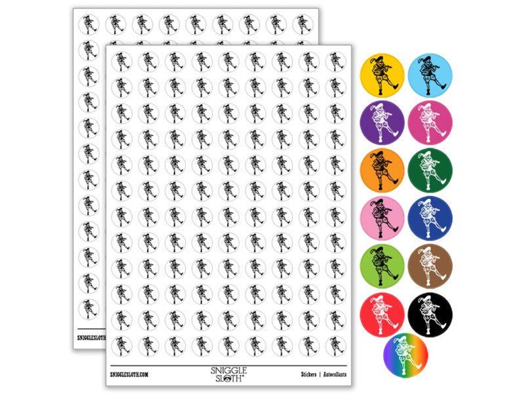 Medieval Bard Musician Singer With Lute Round Sticker Pack - Etsy