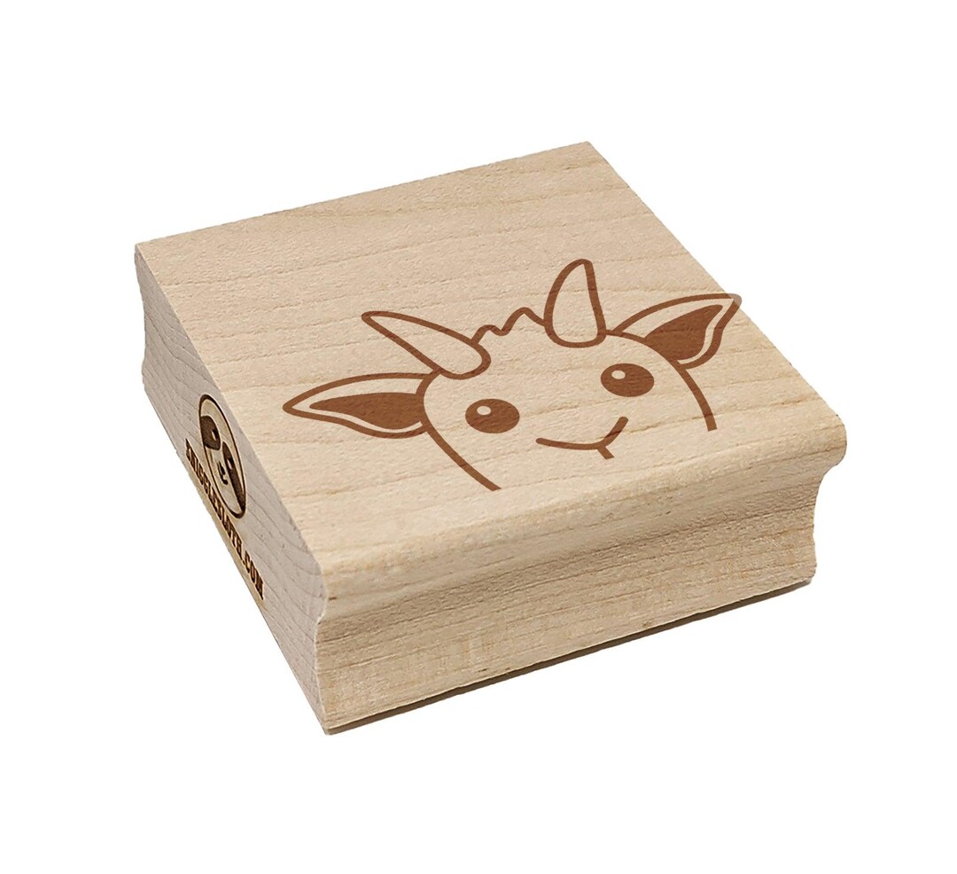 Peeking Goat Square Rubber Stamp for Stamping Crafting - Etsy